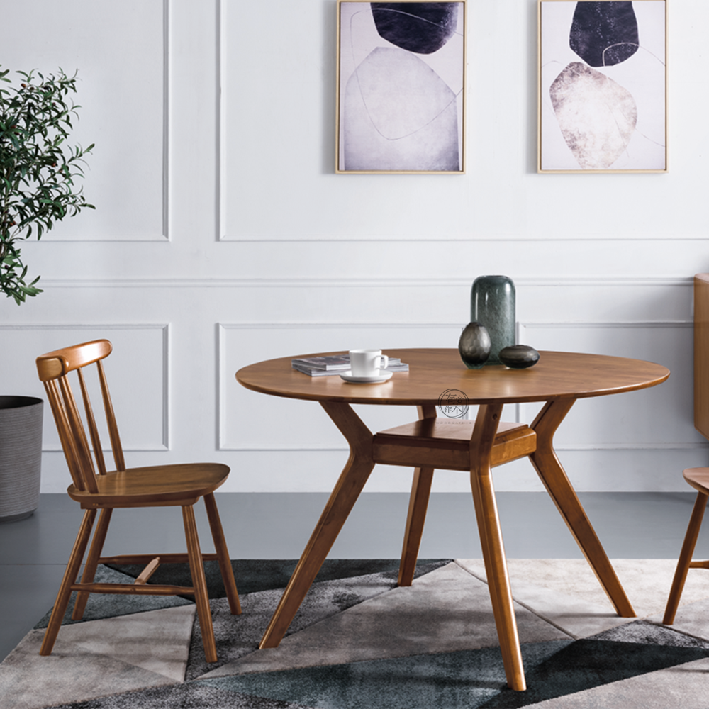 Solid wood double-layer round table VARIETY 120 2-Level Round Table ...